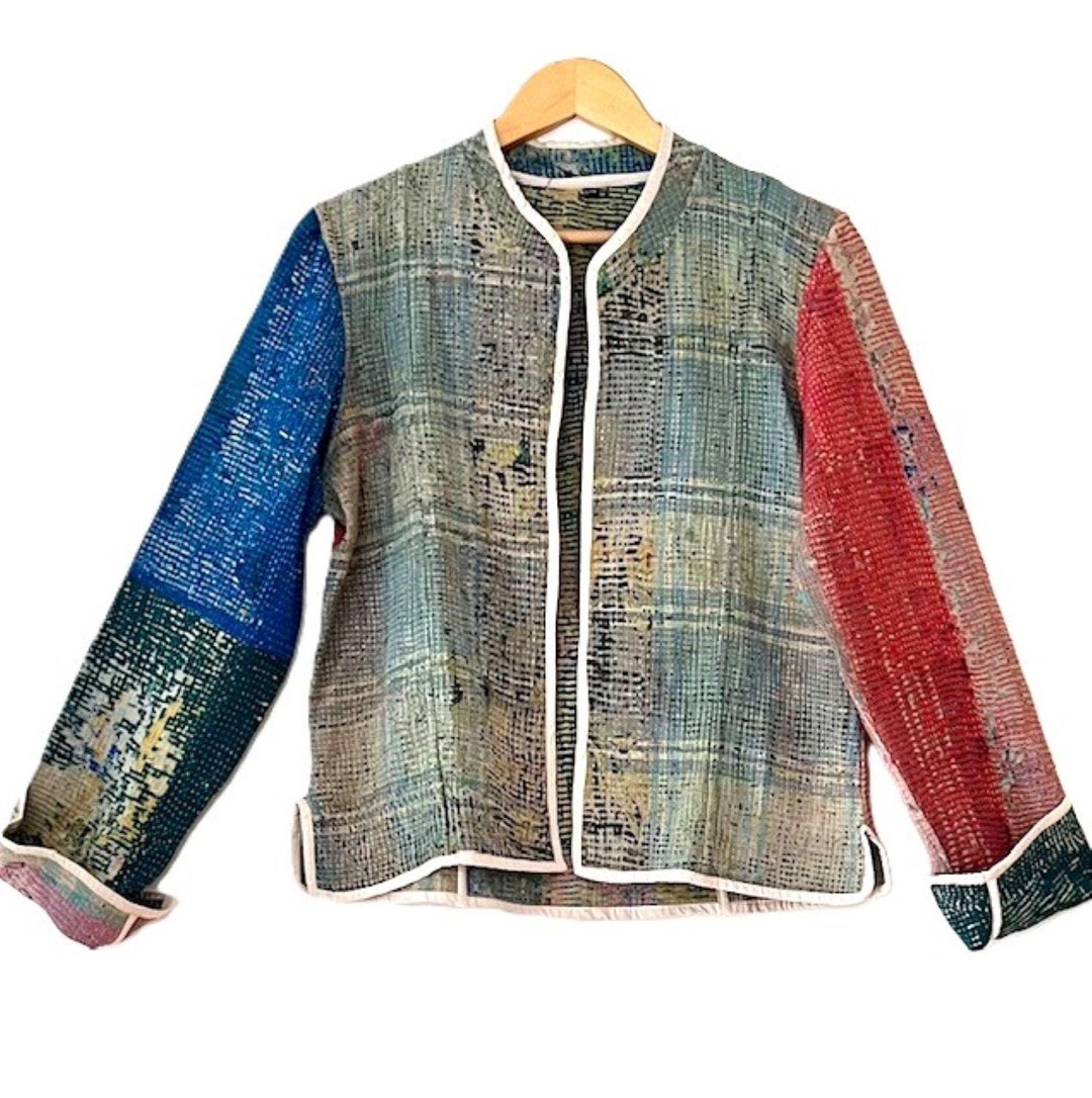 Color Palette Kantha Jacket is New and Fully Reversible. Must See! - Etsy