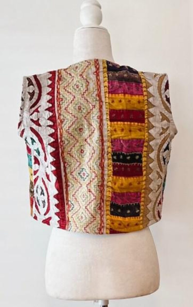 Cutwork Short Kantha Vest (multicolor) - Etsy