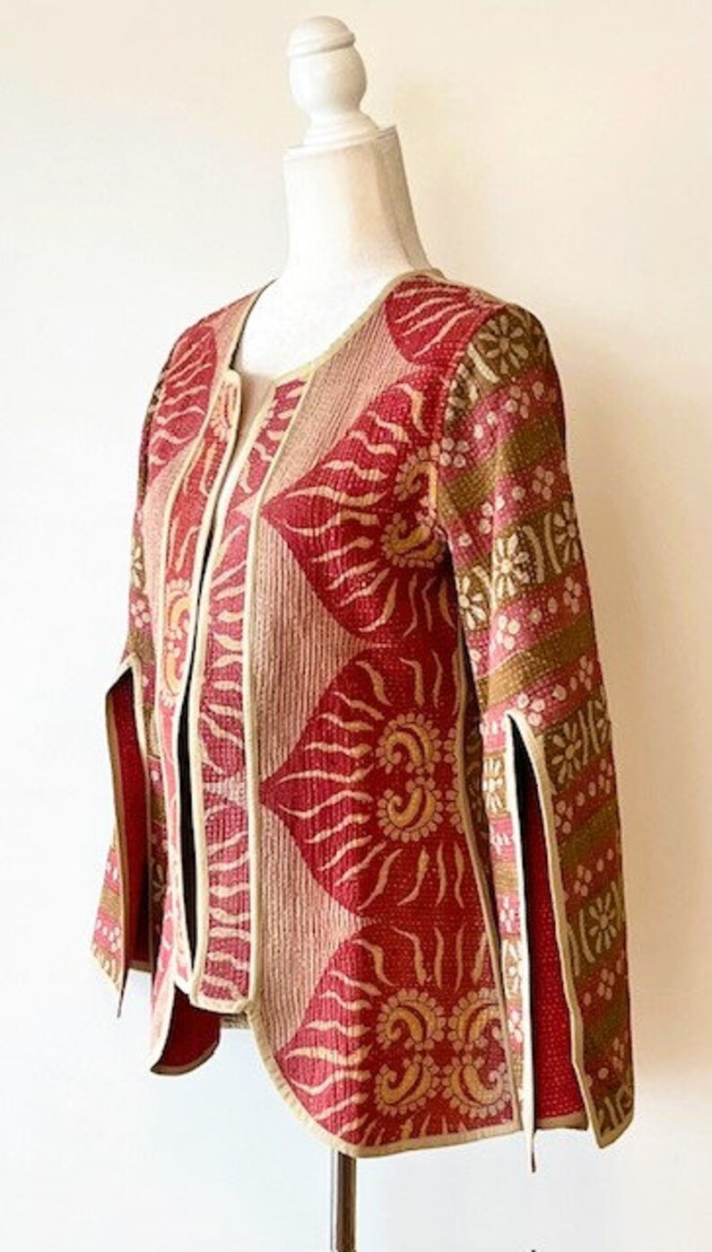 Kantha Embroidered Jacket With European Styling: Gorgeous abstract - Etsy