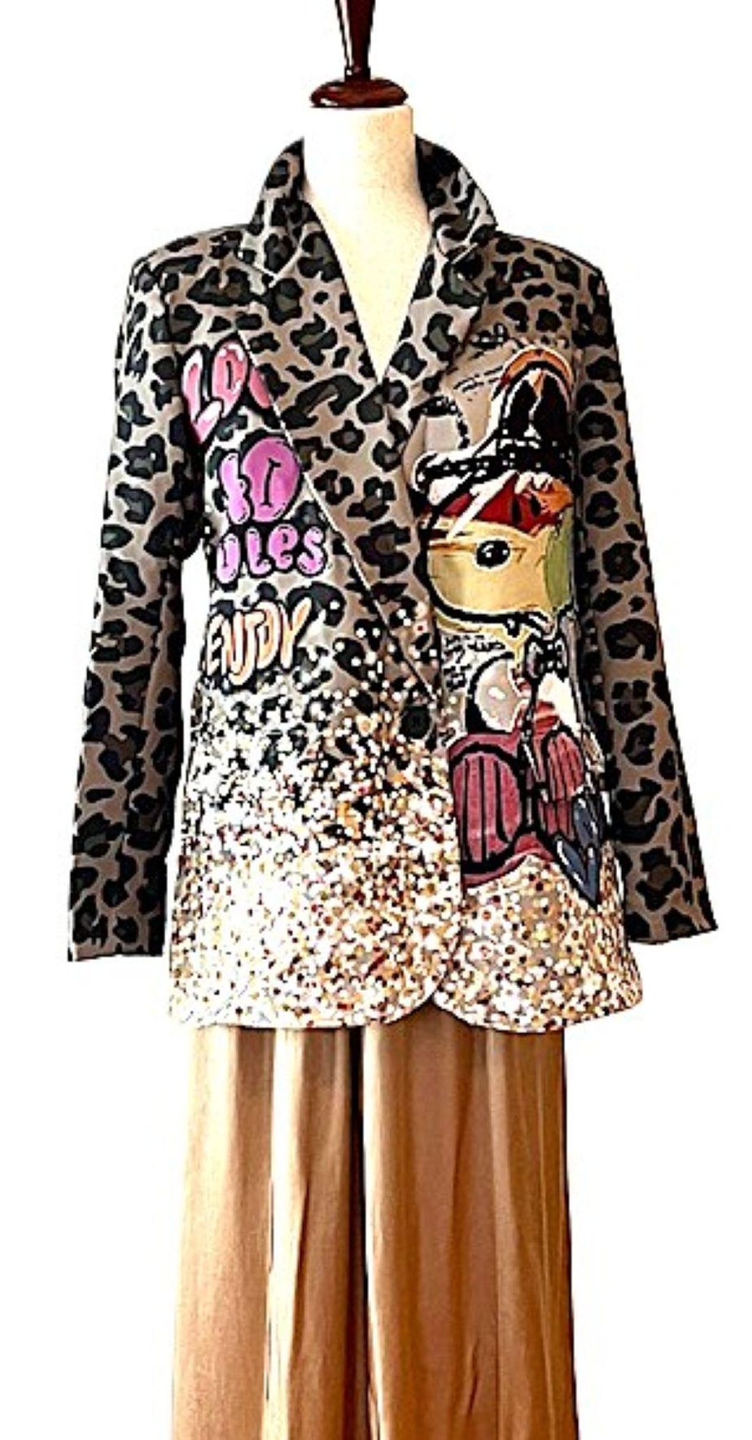 Contemporary One Size Italian "snoopy" Printed Blazer. Best Seller - Etsy