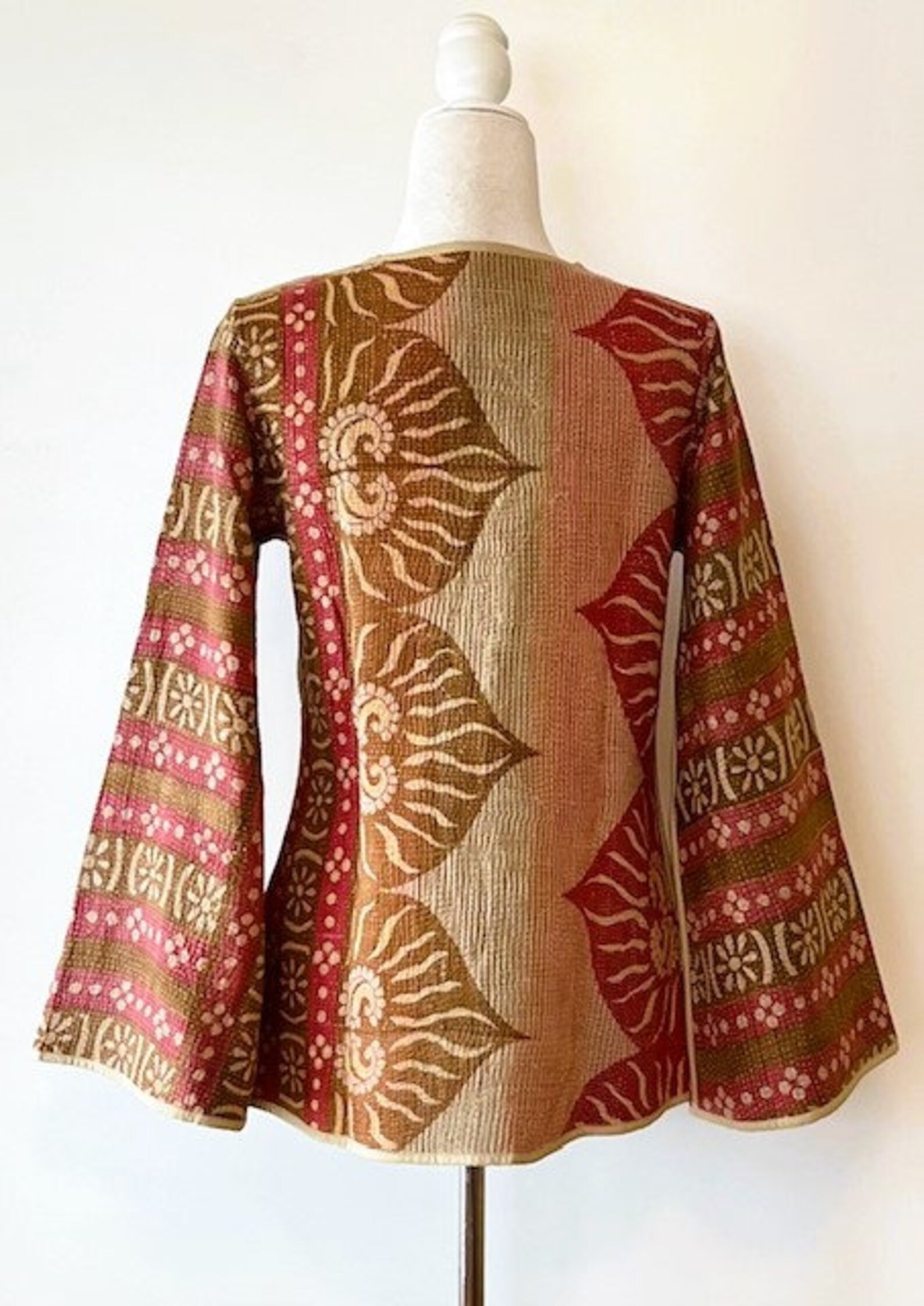 Kantha Embroidered Jacket With European Styling: Gorgeous abstract - Etsy