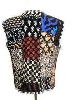 Designer Handmade Patchwork Vests reversible Stripe - Etsy
