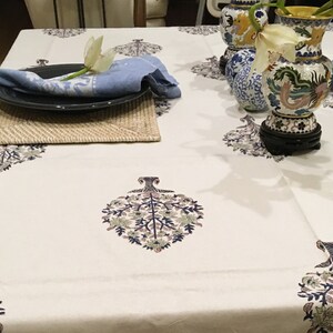 Simple Elegance. Subdued Cotton Block Print Table Cloth (60 X 90) - Etsy