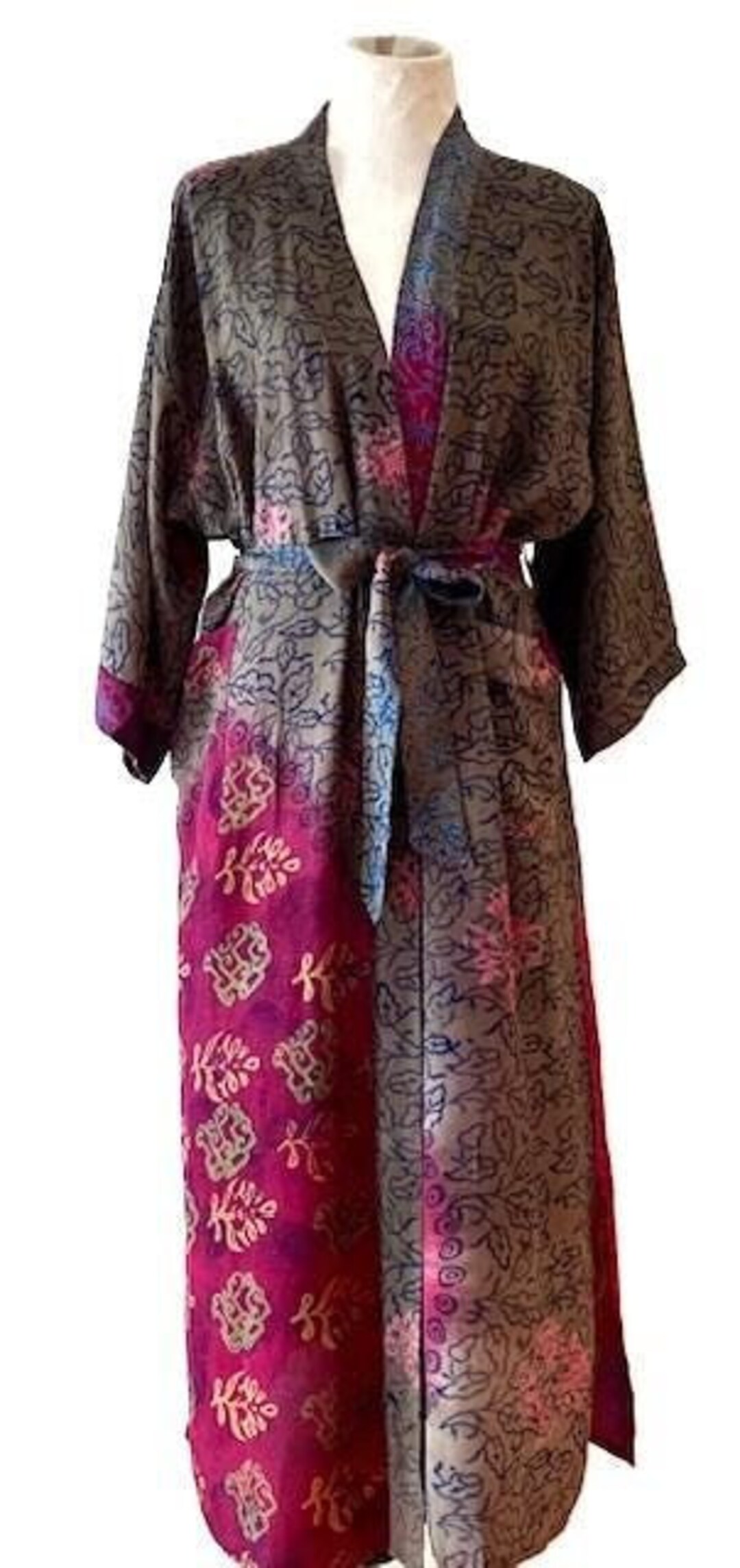 Luxury Silk Kimono Duster: Tropical Flare - Etsy