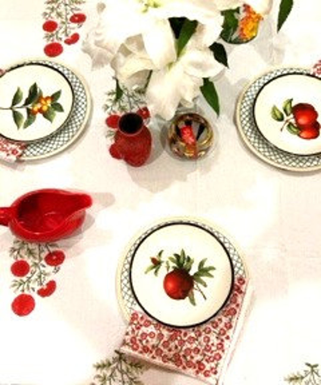 Beloved Stone Fruit Block Print Table Cloth (60 X 90) - Etsy