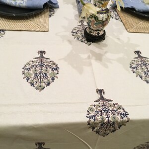 Simple Elegance. Subdued Cotton Block Print Table Cloth (60 X 90) - Etsy