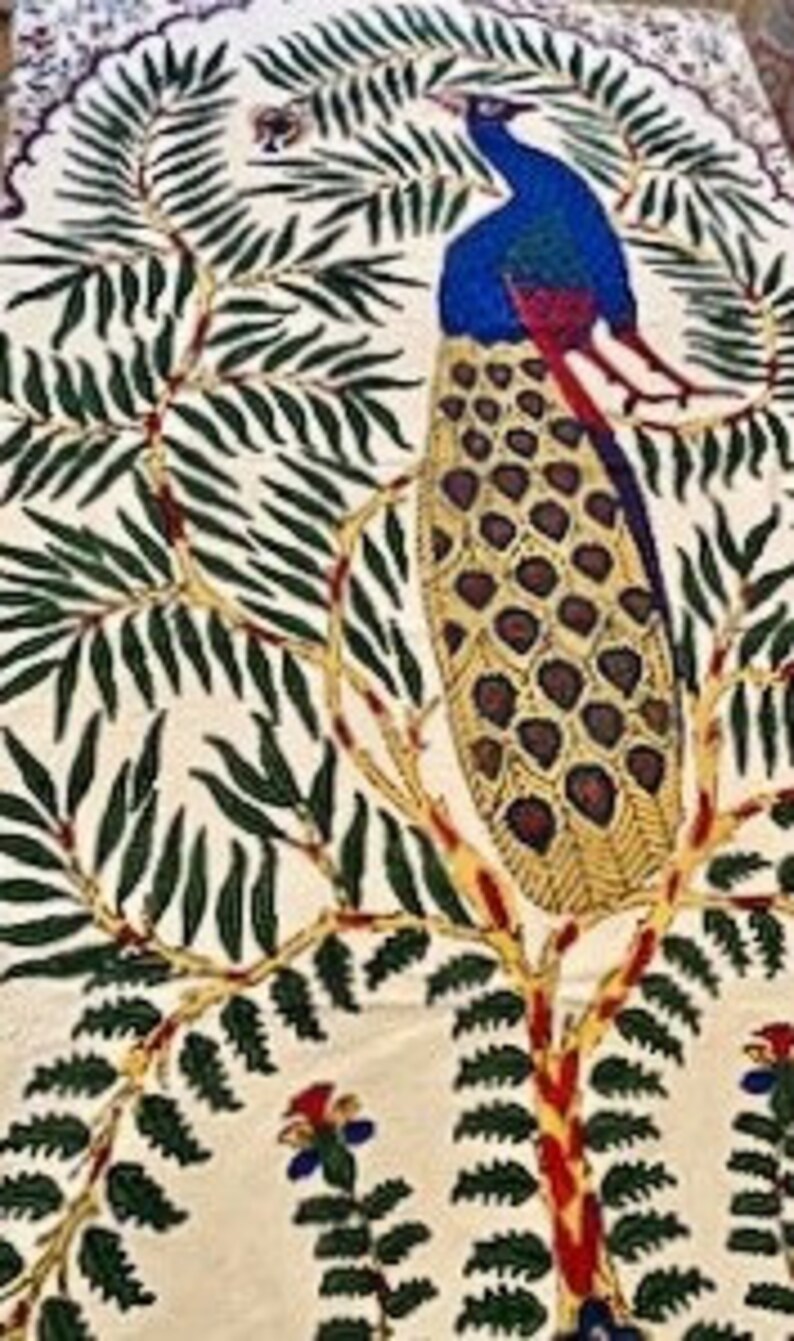 Kismet Original Peacock Block Print is Dynamic 60 X 120 - Etsy
