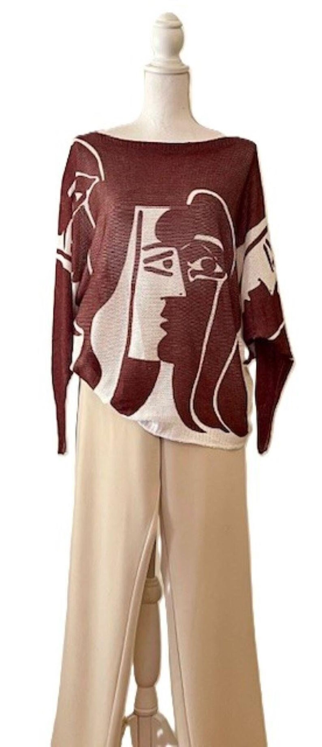 Italian Knit Picasso Face Sweater - Etsy