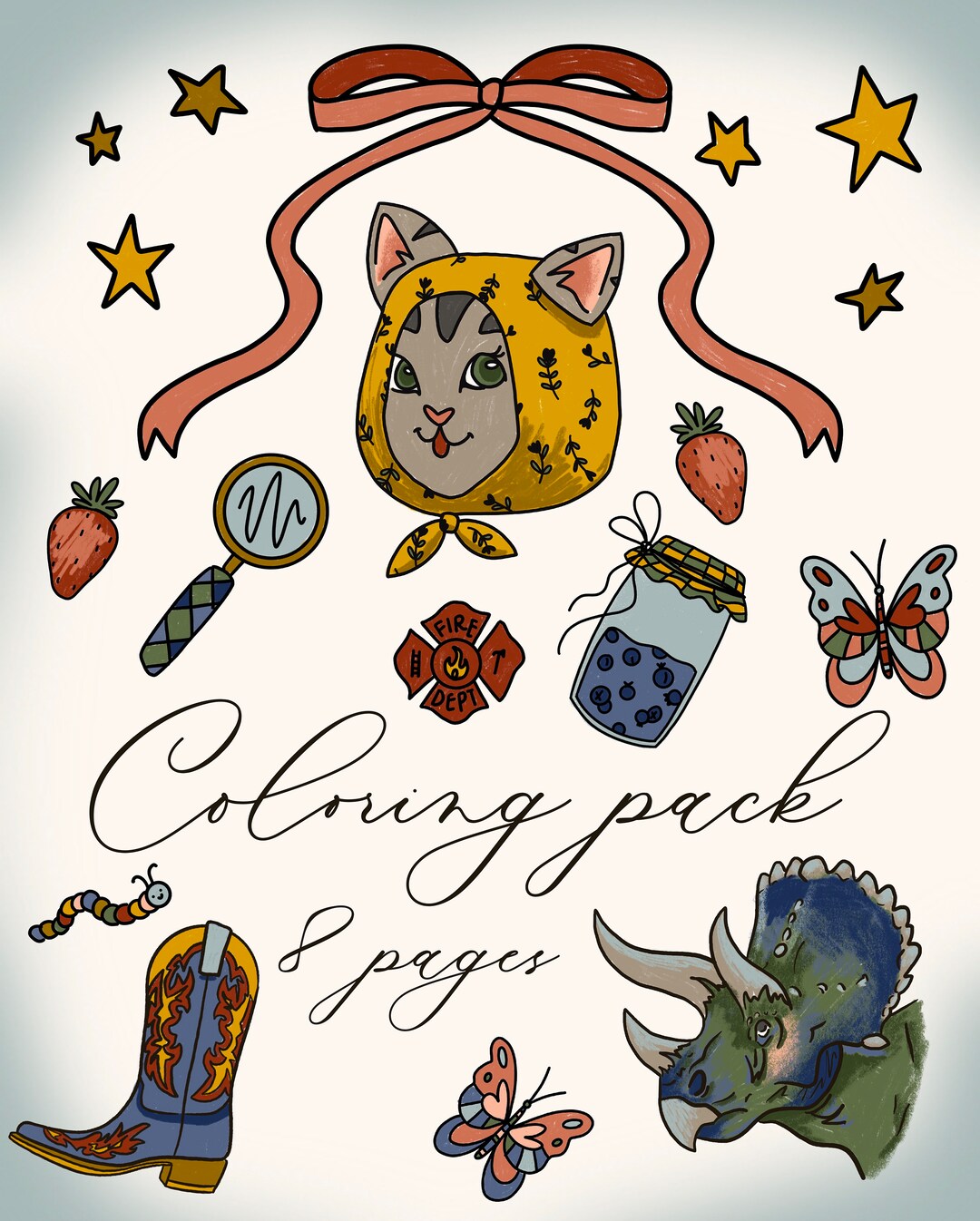 Coloring Page Pack - Etsy