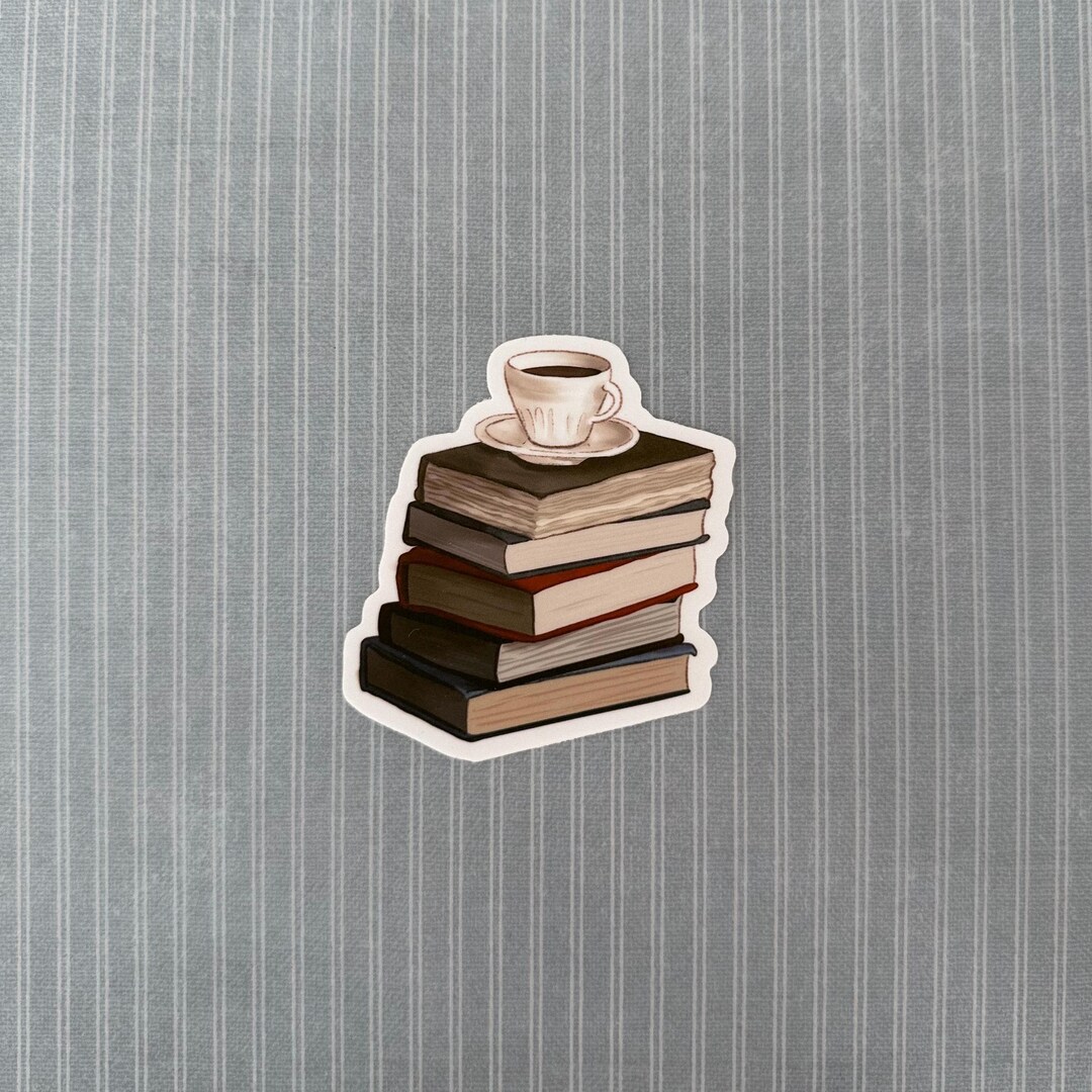Stack of Books Sticker, Booktok, Reader, Book Lover Sticker, Statue ...