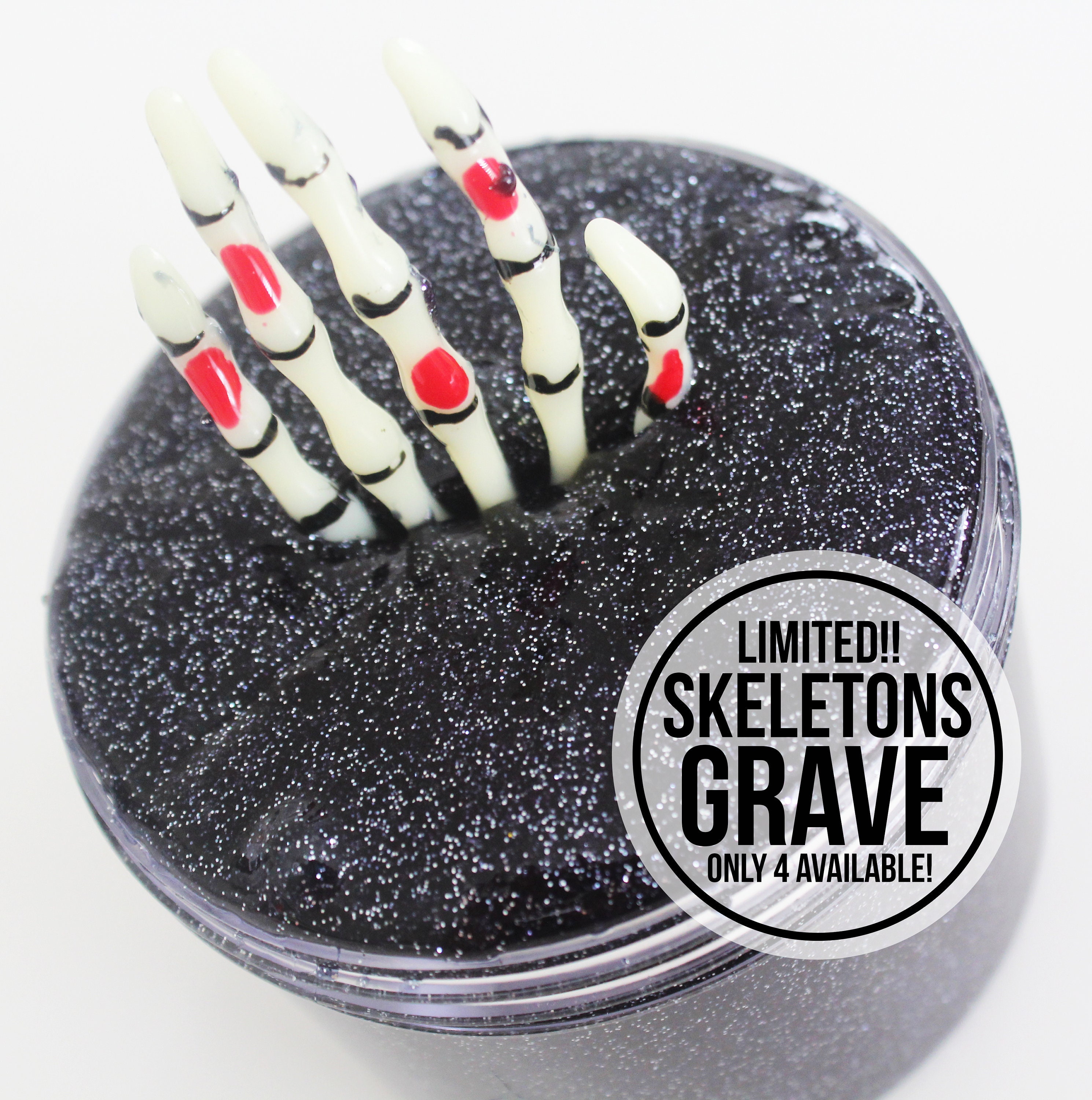 8oz Black Halloween Glitter Slime Skeleton Grave LIMITED | Etsy