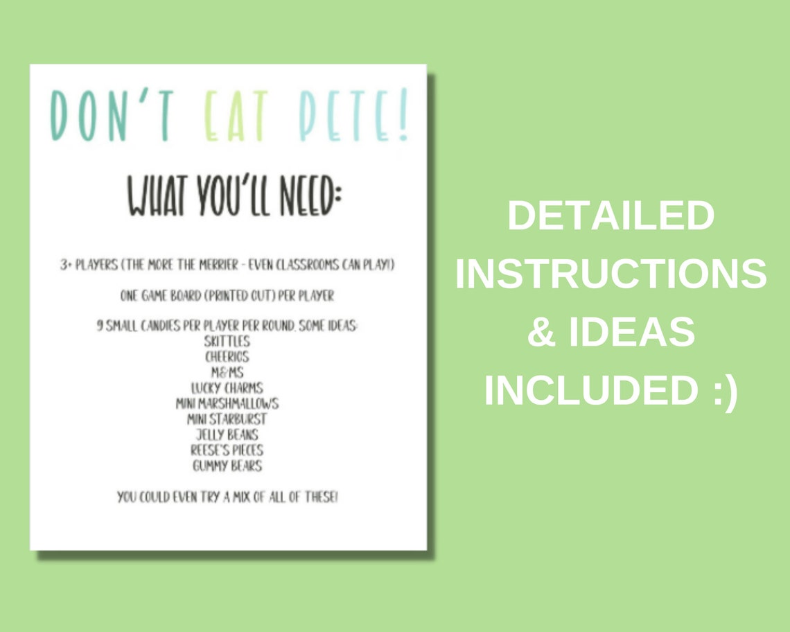 Don’t Eat Pete! Printable Game for Kids, Homeschool, Sunday School ...