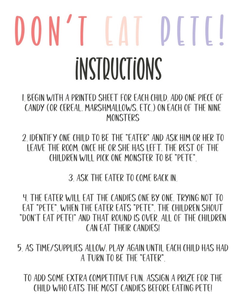 Last Minute Don’t Eat Pete! Printable Valentine’s Day Game for Kids ...