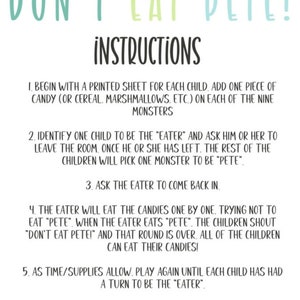 Don’t Eat Pete! Printable Game for Kids, Homeschool, Sunday School ...