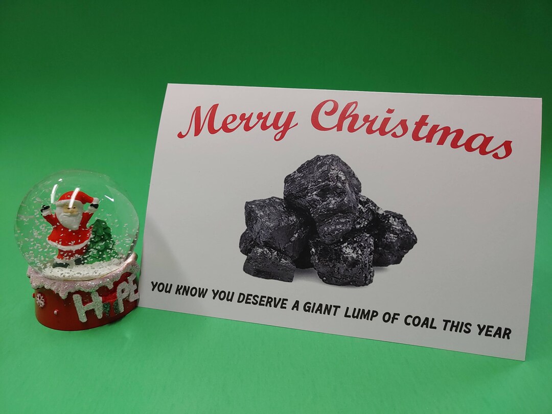 Funny Christmas You Deserve Coal Climate Change Christmas Card - Etsy