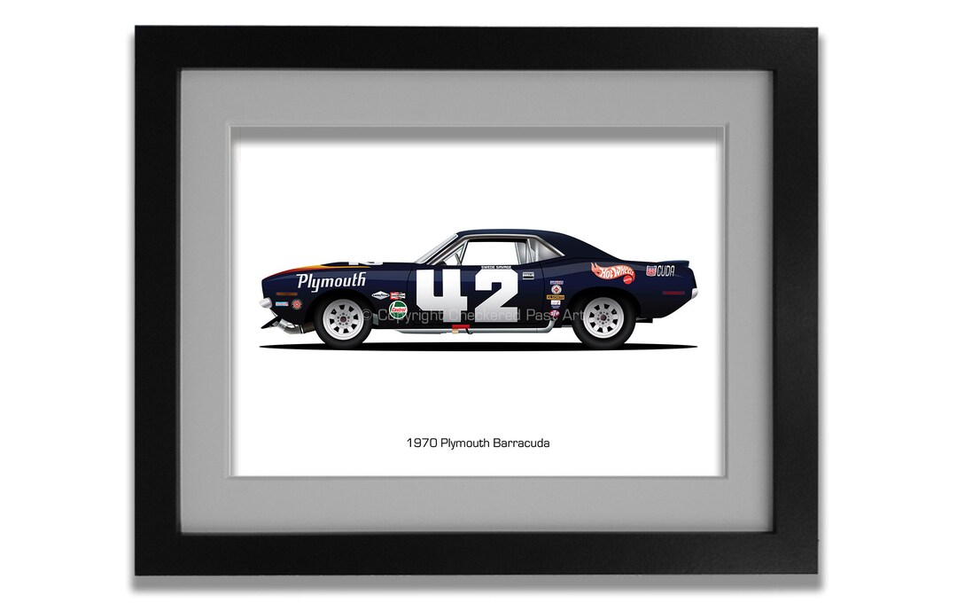 1970 Plymouth Barracuda Swede Savage Race Car Illustration - Etsy