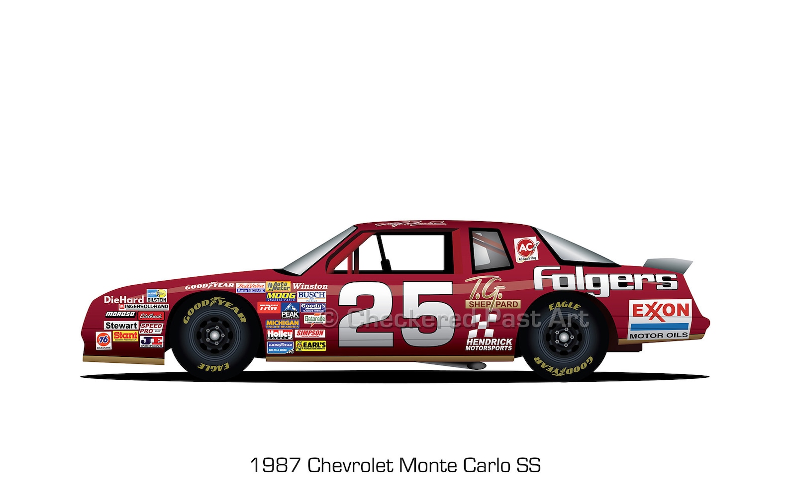 Vintage NASCAR, Tim Richmond, Race Car Poster, for Him, Father's Day ...