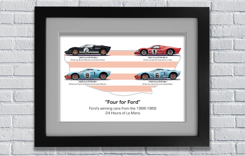 Ford GT40 Lemans 1966 Poster: Sports Car Art (digital Download) - Etsy