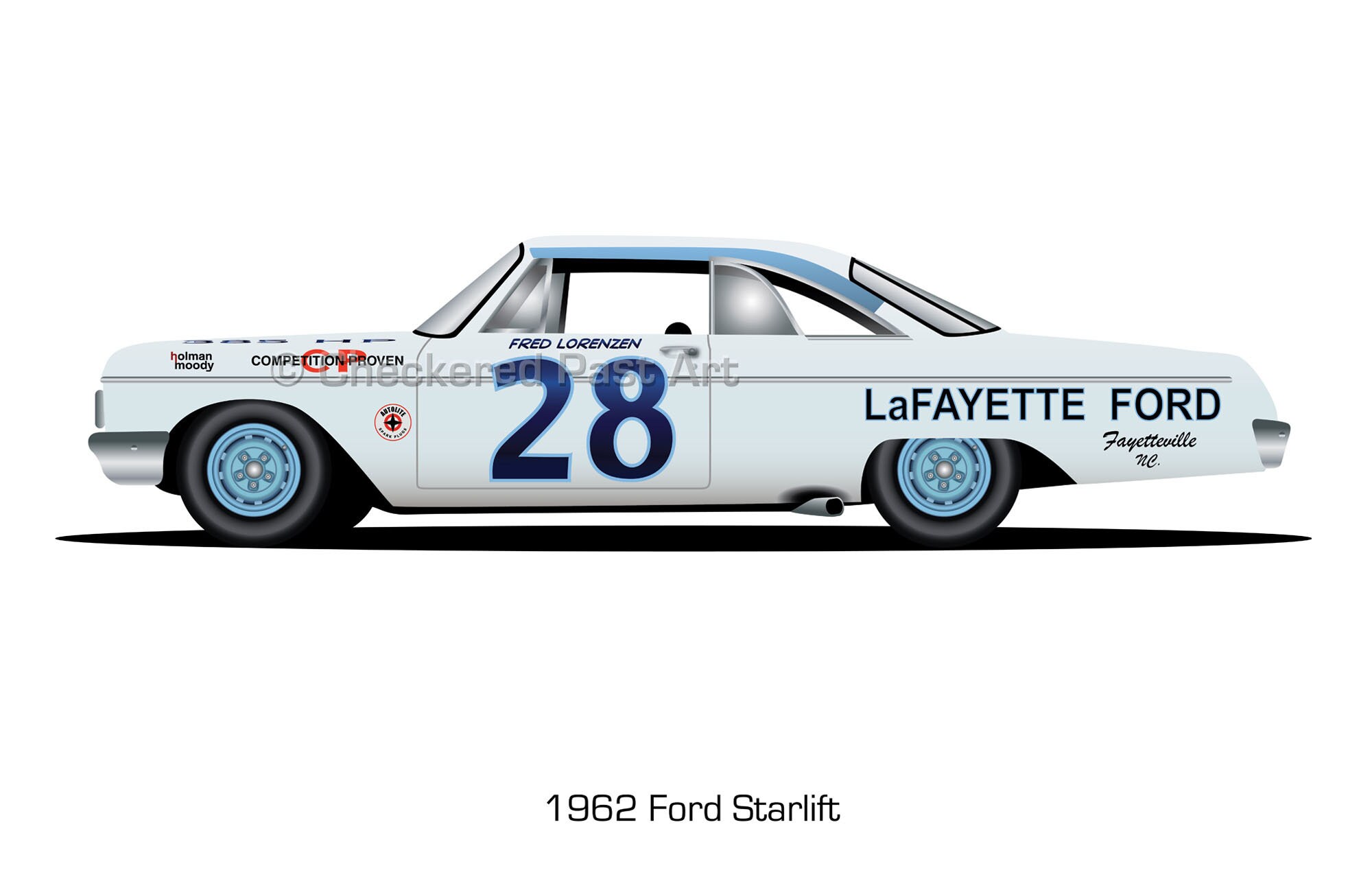 Vintage Stock Car Art Print: Classic Race Car Portrait (digital ...