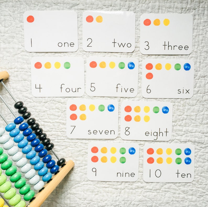 Rainbow Colors Counting Cards Ten Frame Math Counting - Etsy