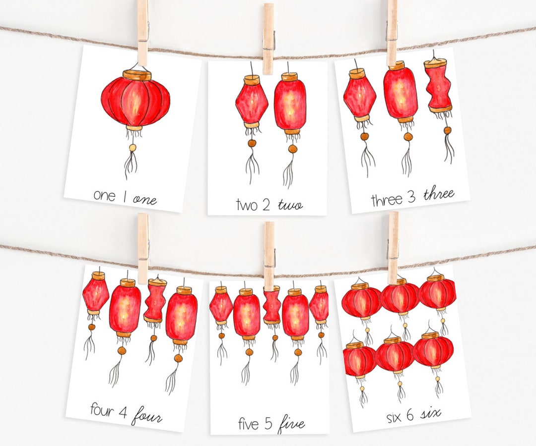Lunar New Year Counting Lanterns Cards Printable - Etsy
