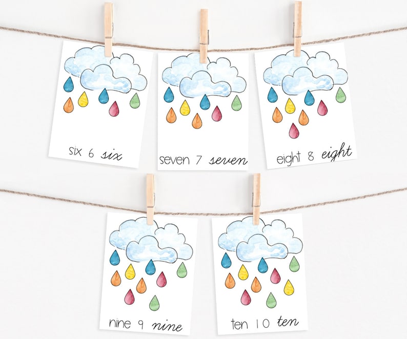 Rainbow Cloud Counting 10 Frame Math Practice Homeschool Preschool ...
