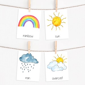 Weather 3 Part Cards | Printables - Etsy