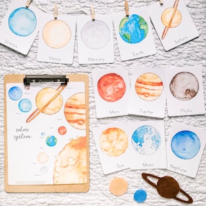 Solar System Flashcards | Montessori Homeschool Planets Outer Space ...