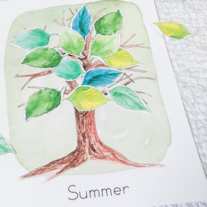 Seasons Tree Activity Printable Preschool Kindergarten | Etsy