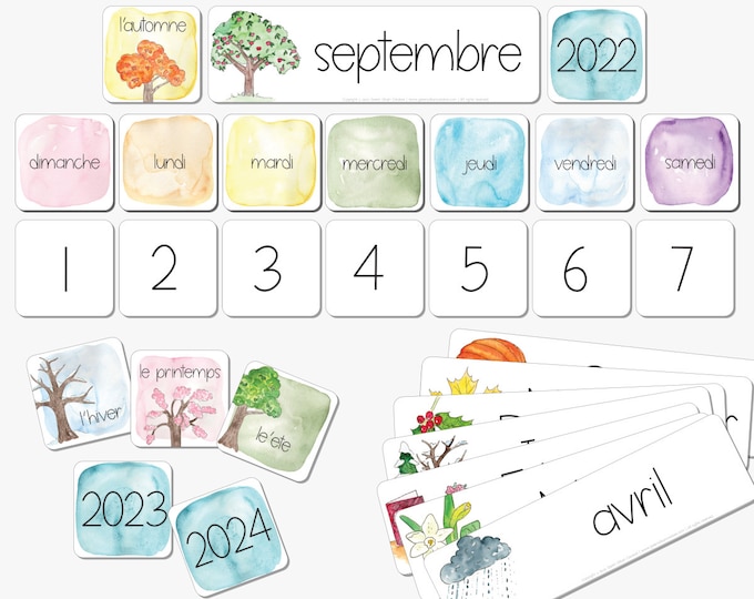 FRENCH Classroom Calendar Printable - Etsy UK