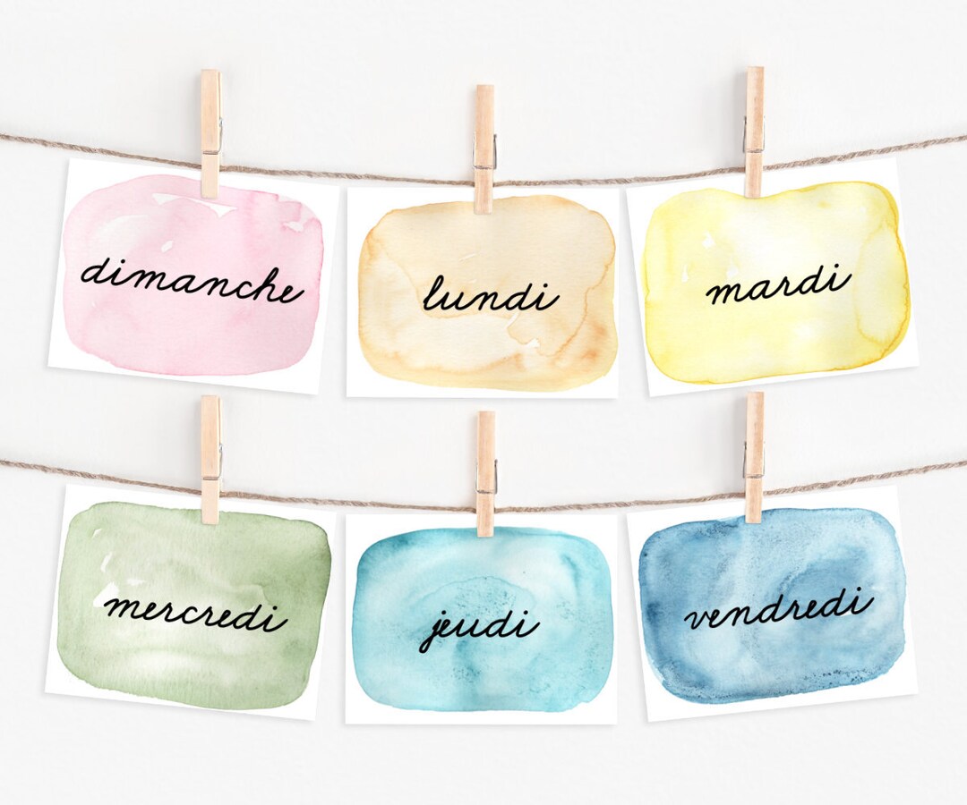 FRENCH Days of the Week Flashcards - Etsy