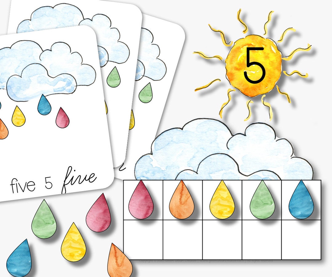 Rainbow Cloud Counting 10 Frame Math Practice Homeschool Preschool ...