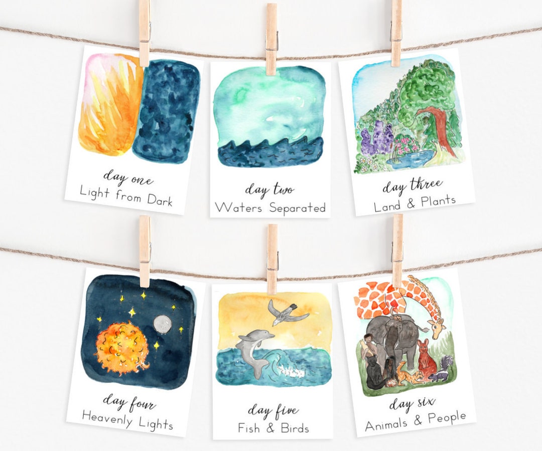 Days of Creation: Scripture Story Cards, Christian Religious Bible ...