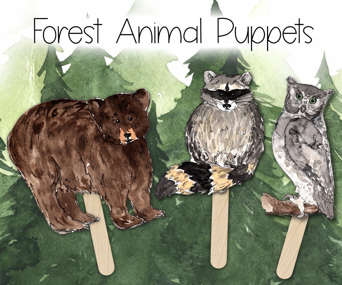 Forest Animal Puppets Printable - Etsy