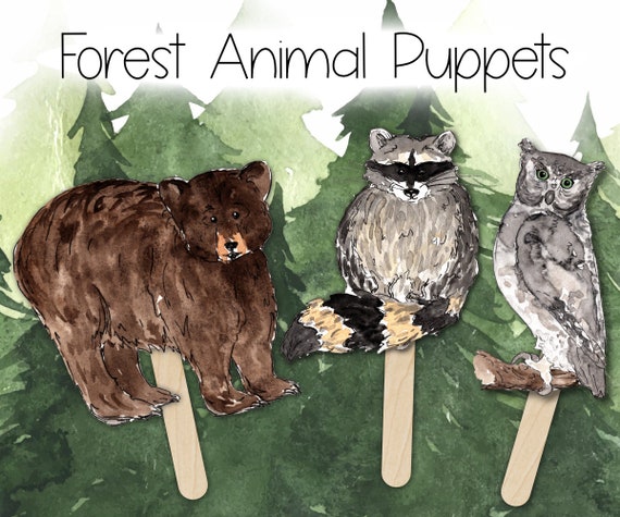 Forest Animal Puppets Printable - Etsy