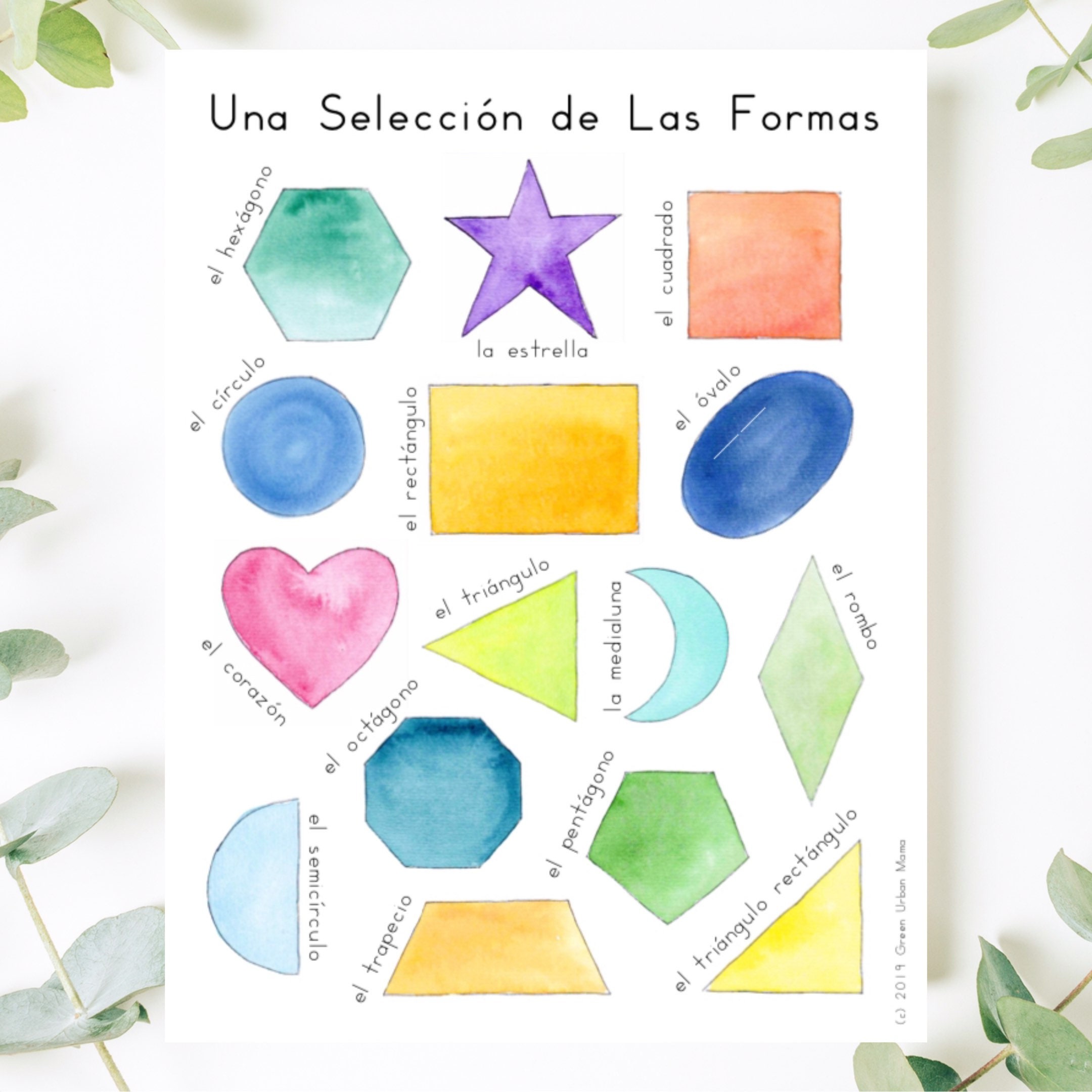 SPANISH Shapes Poster & 3 Part Cards Las Formas Póster Y - Etsy