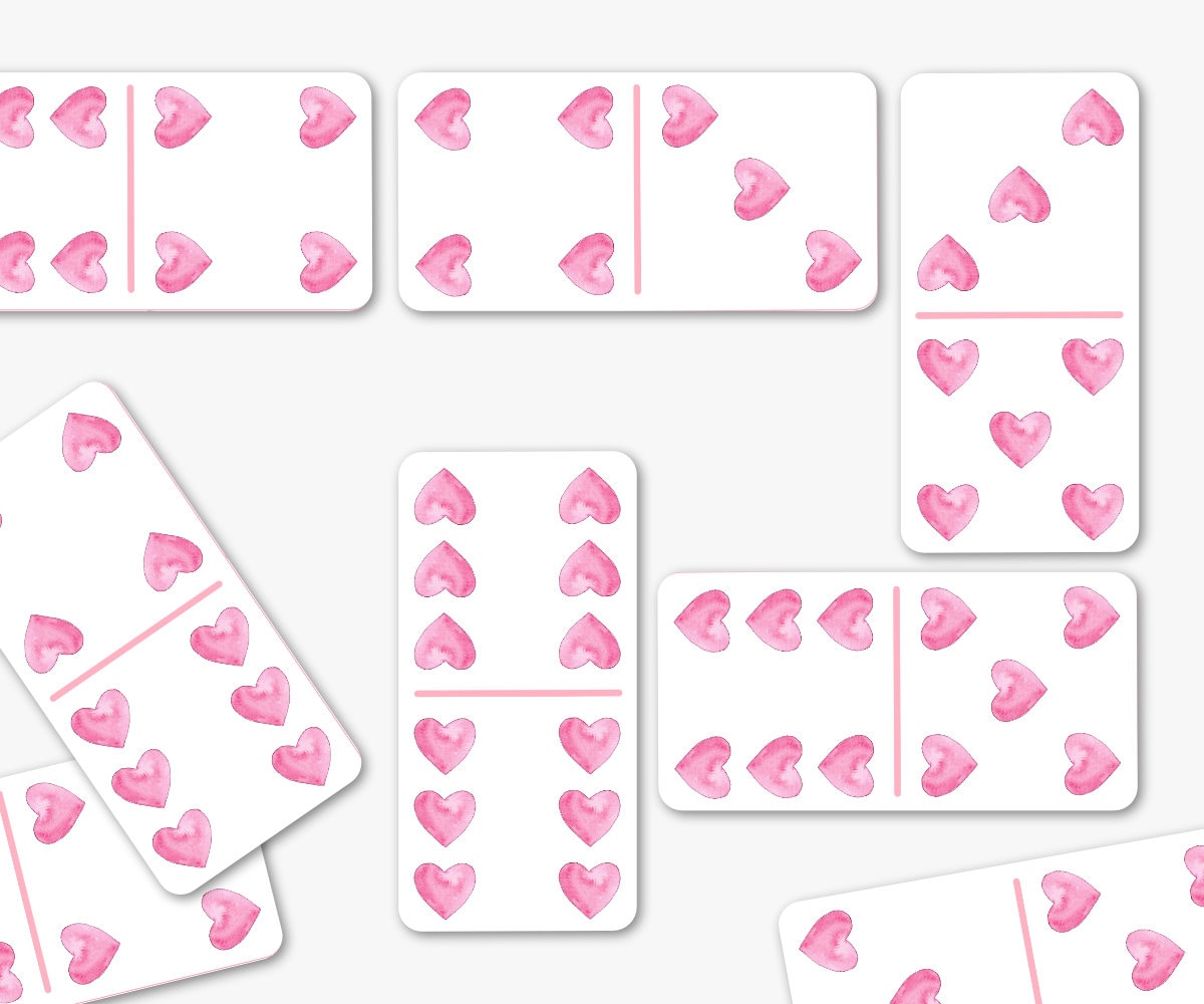 Heart Dominoes Printable Game | Etsy