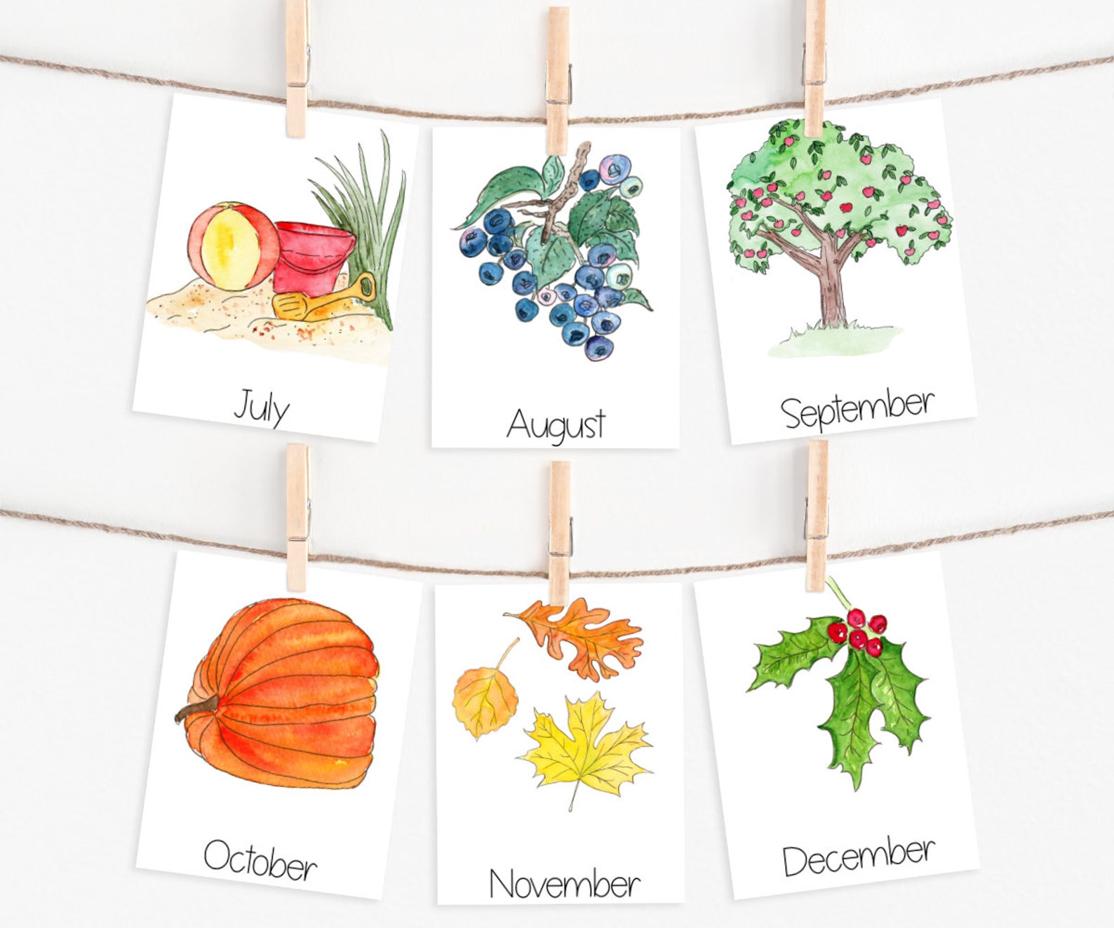 ENGLISH Months of the Year 3 Part Cards | Printable - Etsy