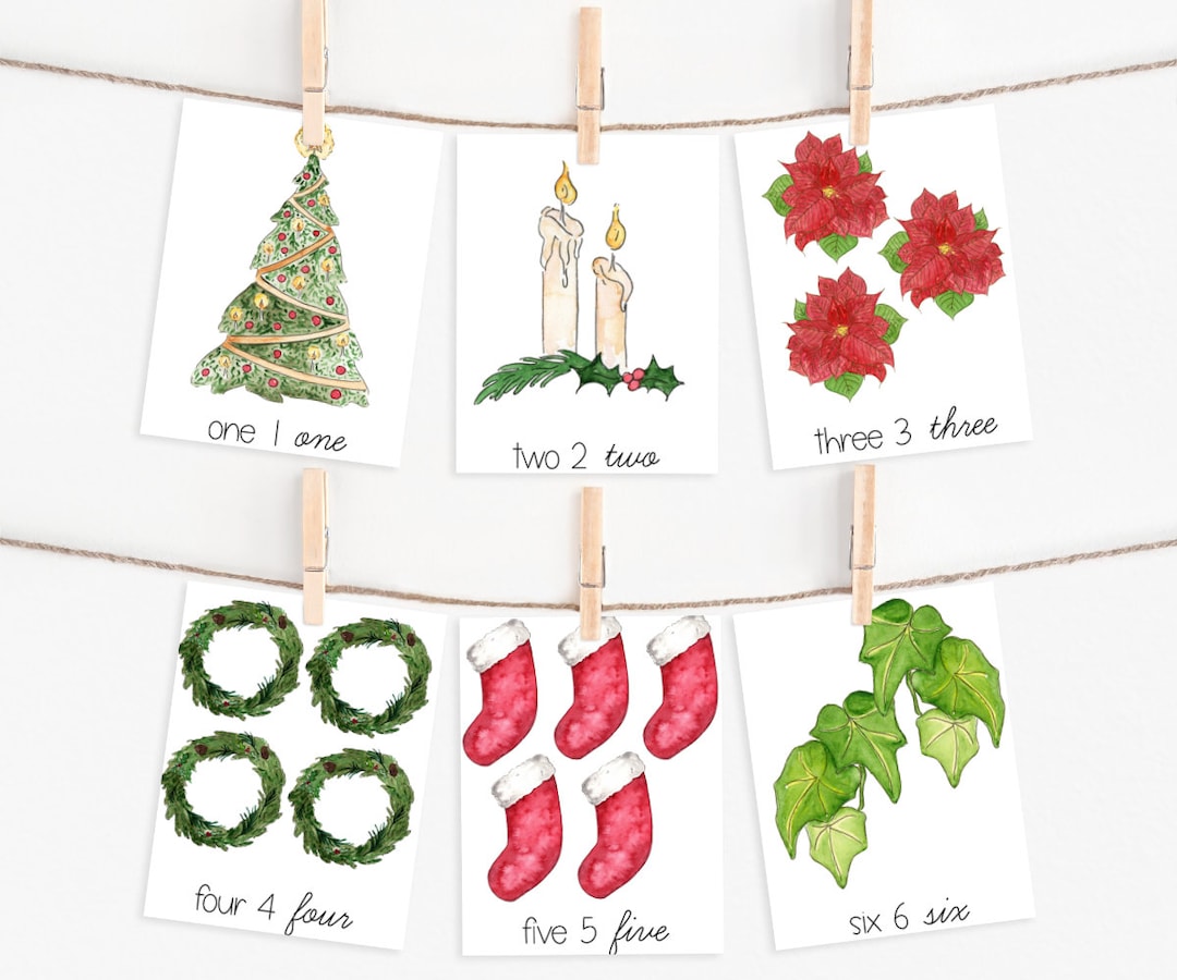 Christmas Counting Cards - Etsy