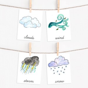 Weather 3 Part Cards | Printables - Etsy
