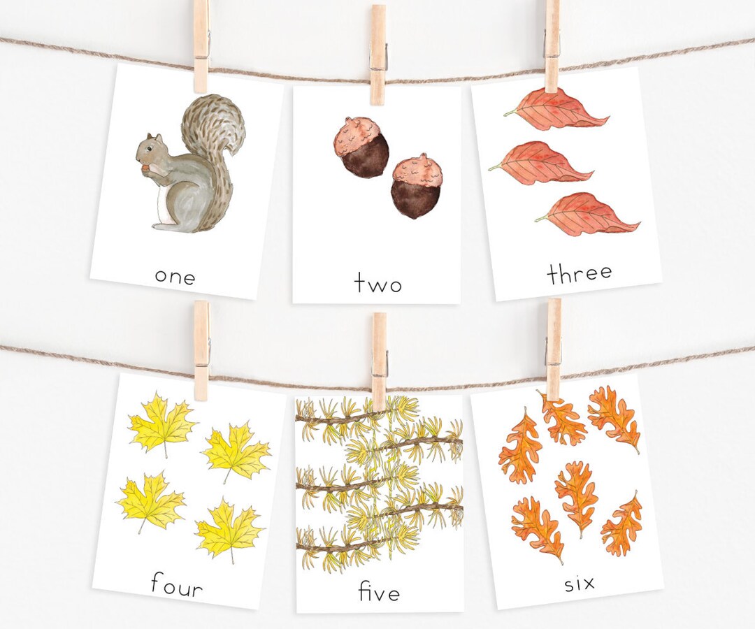 Autumn Counting Cards - Etsy