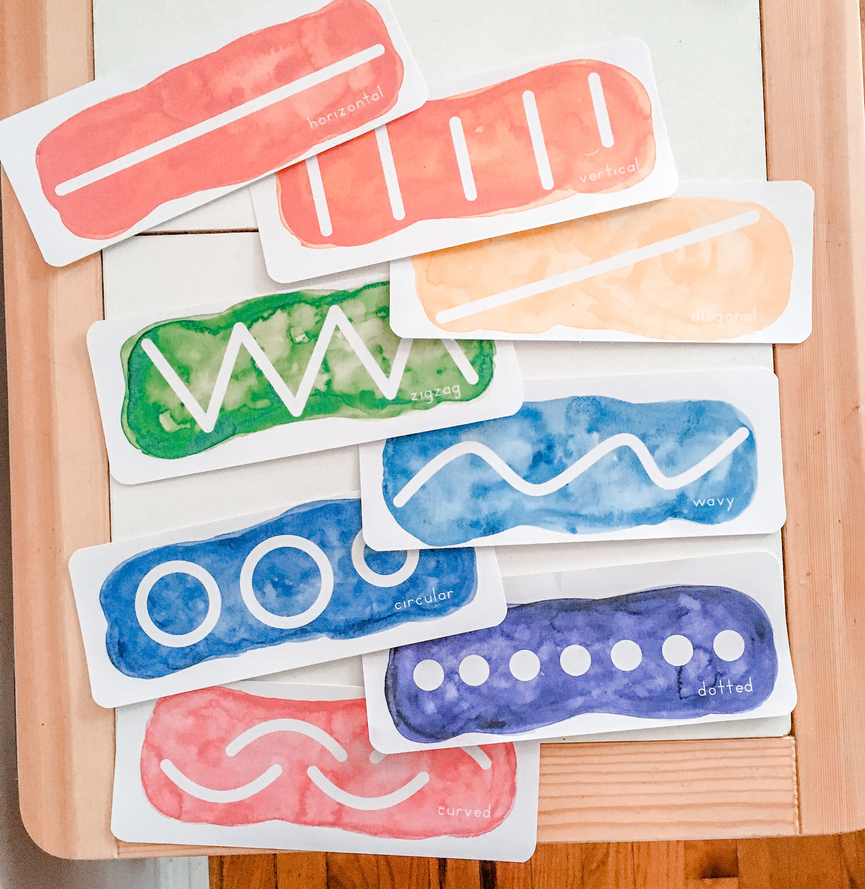 Types of Lines Tracing Cards Art Elements Printable - Etsy