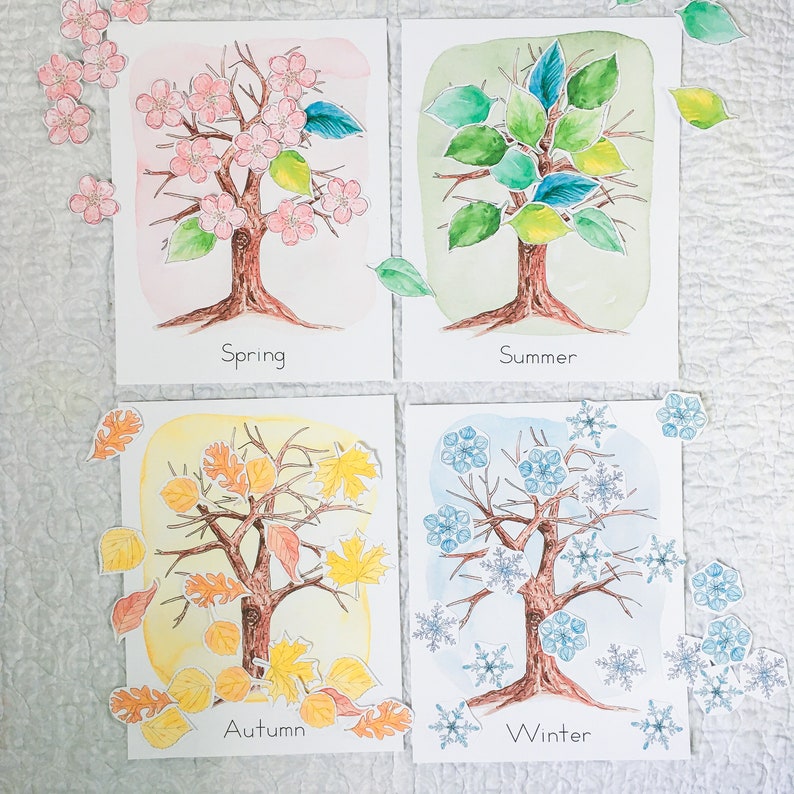 Seasons Tree Activity Printable Preschool Kindergarten | Etsy