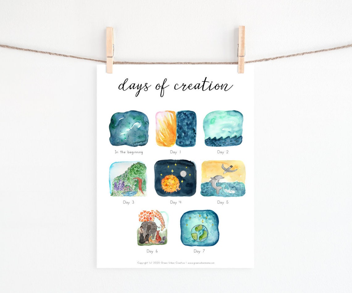 Days of Creation: Scripture Story Cards Christian Religious - Etsy