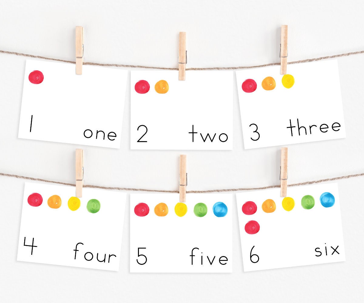 Rainbow Colors Counting Cards Ten Frame Math Counting | Etsy