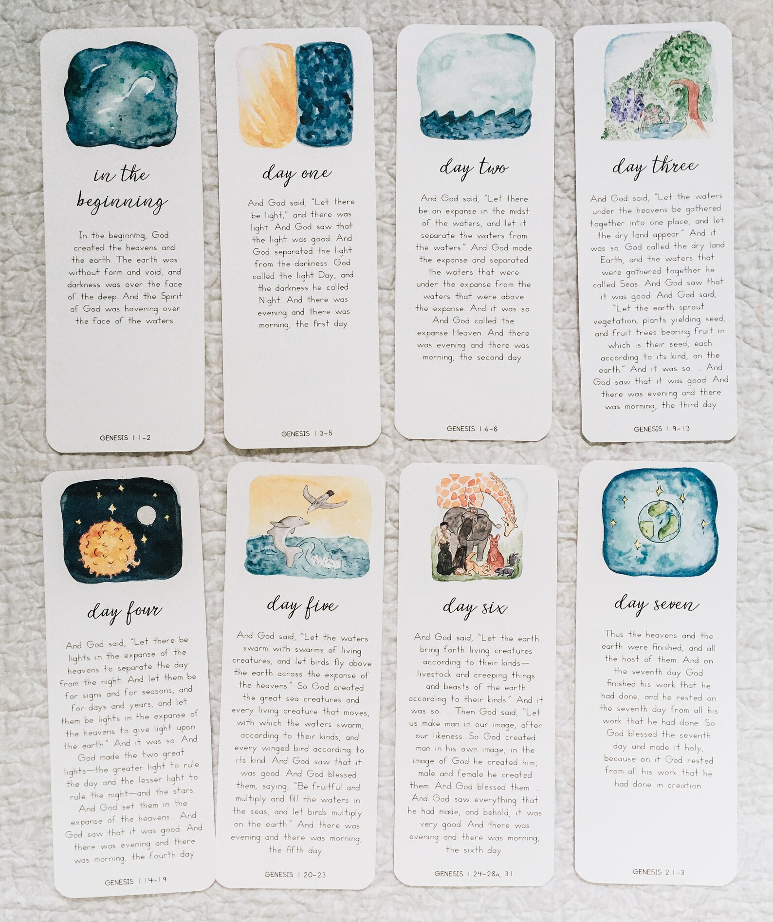 Days of Creation: Scripture Story Cards | Etsy