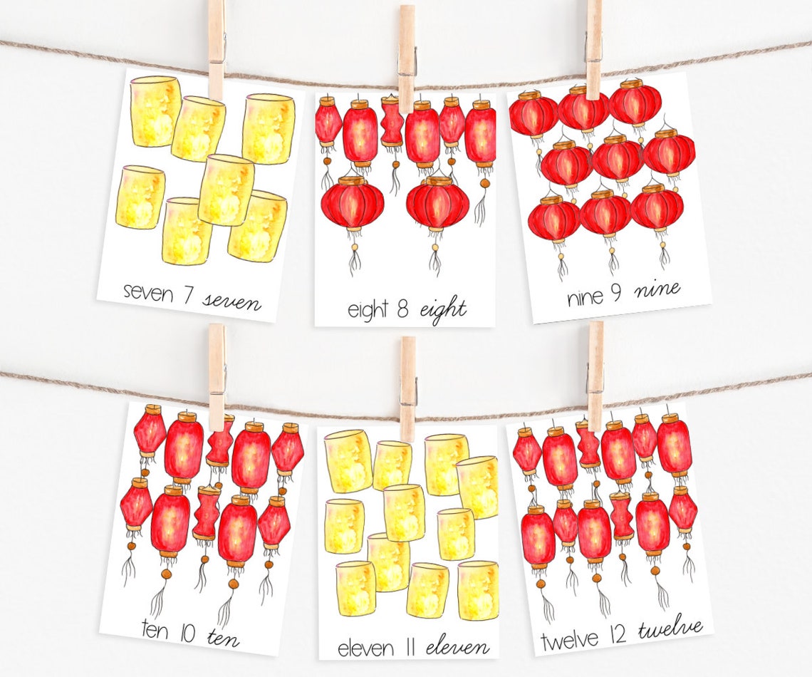 Lunar New Year Counting Lanterns Cards Printable - Etsy