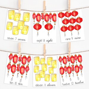 Lunar New Year Counting Lanterns Cards Printable - Etsy