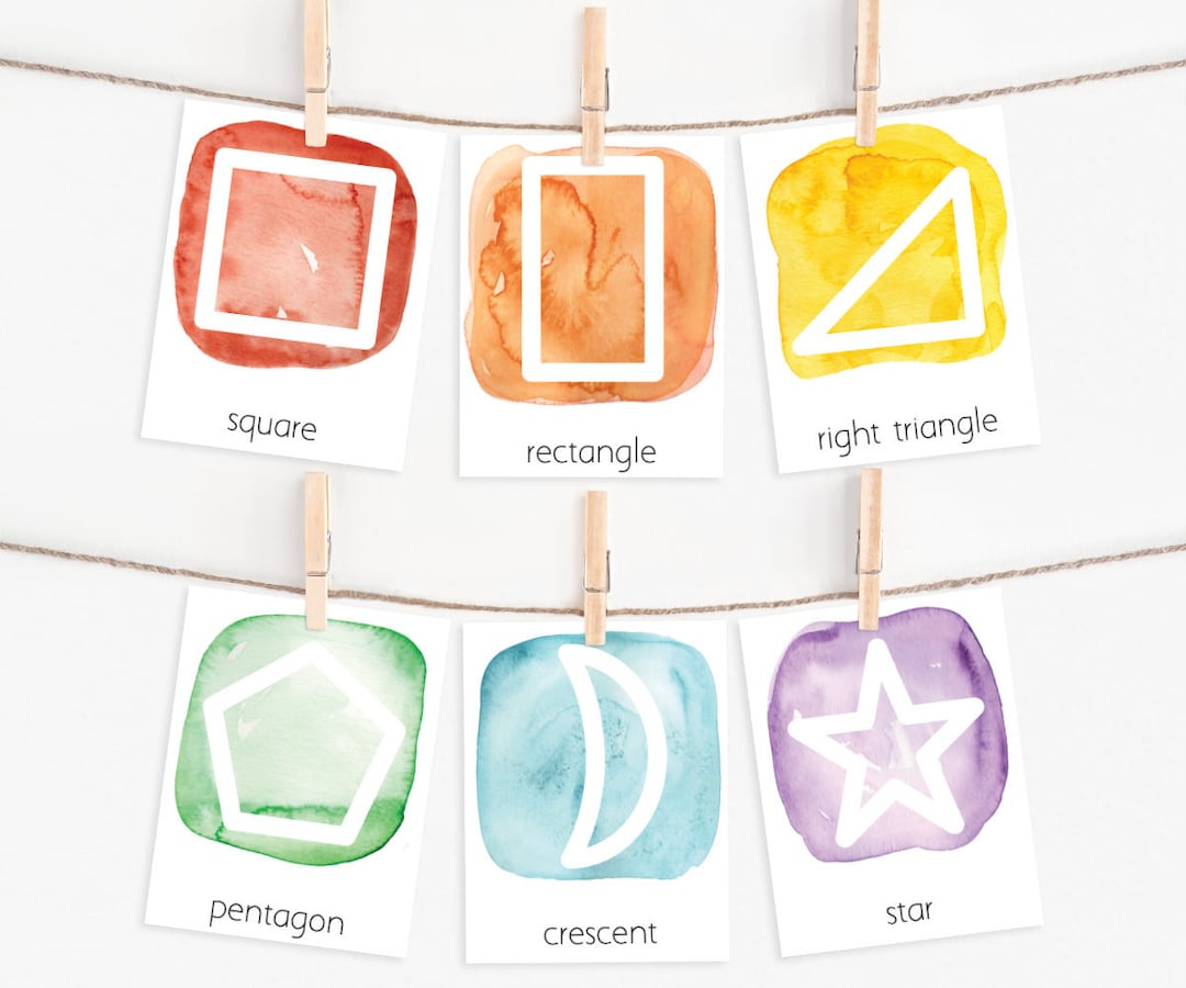 Shape Tracing Cards, Montessori Homeschool Math Art Printable - Etsy