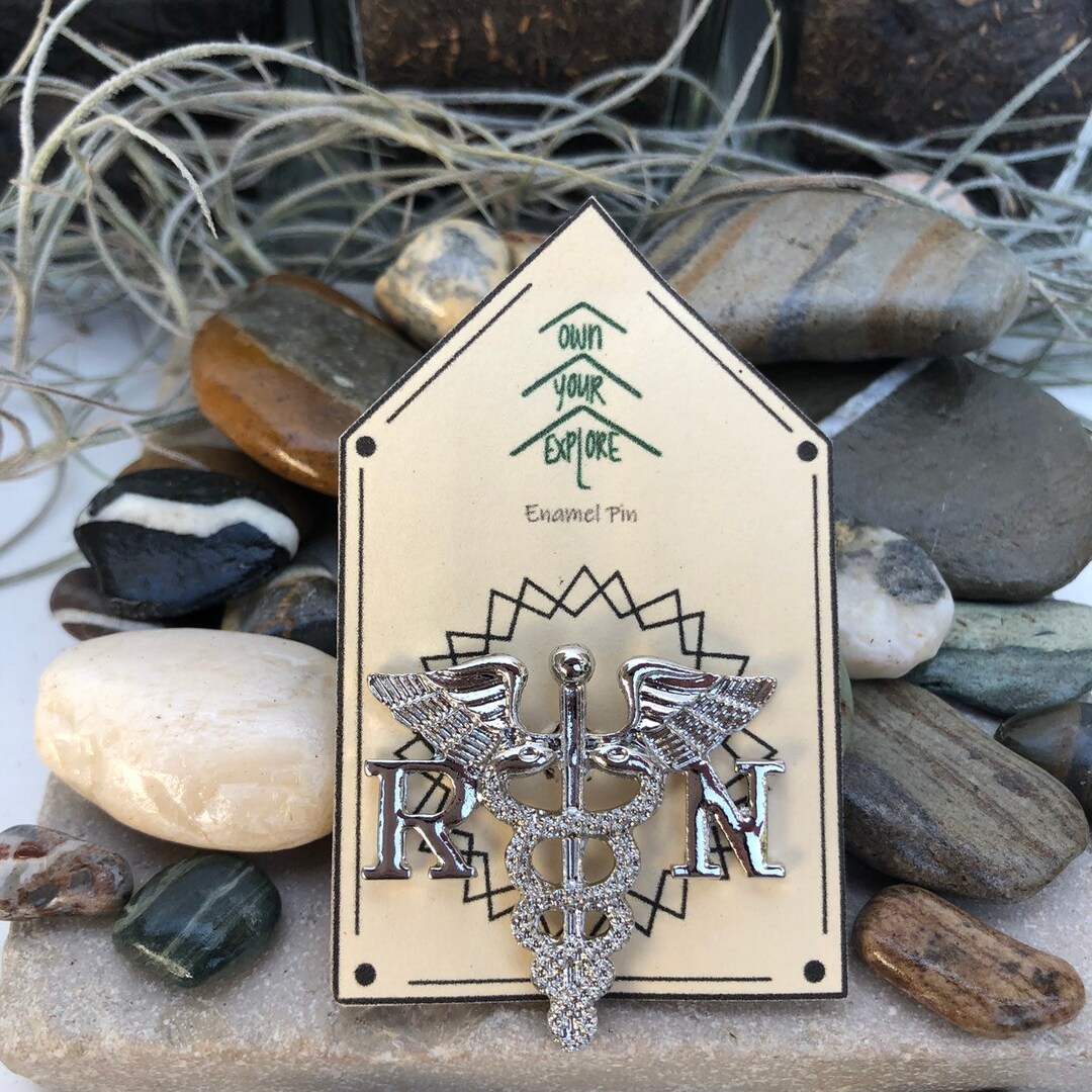 Registered Nurse RN Symbol, Emblem Caduceus Pin, Hard Enamel Nursing ...